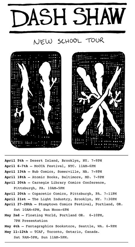 May 2 – Dash Shaw’s NEW SCHOOL Tour – Floating World Comics